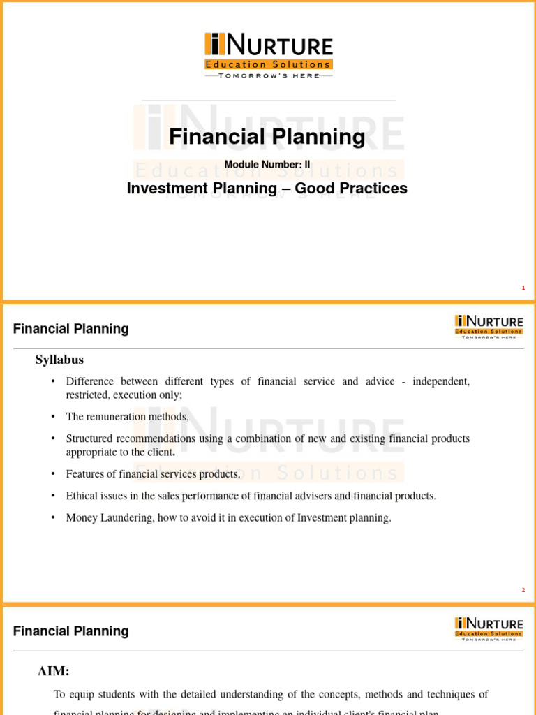 Financial Planning Pdf Insurance Investment Fund