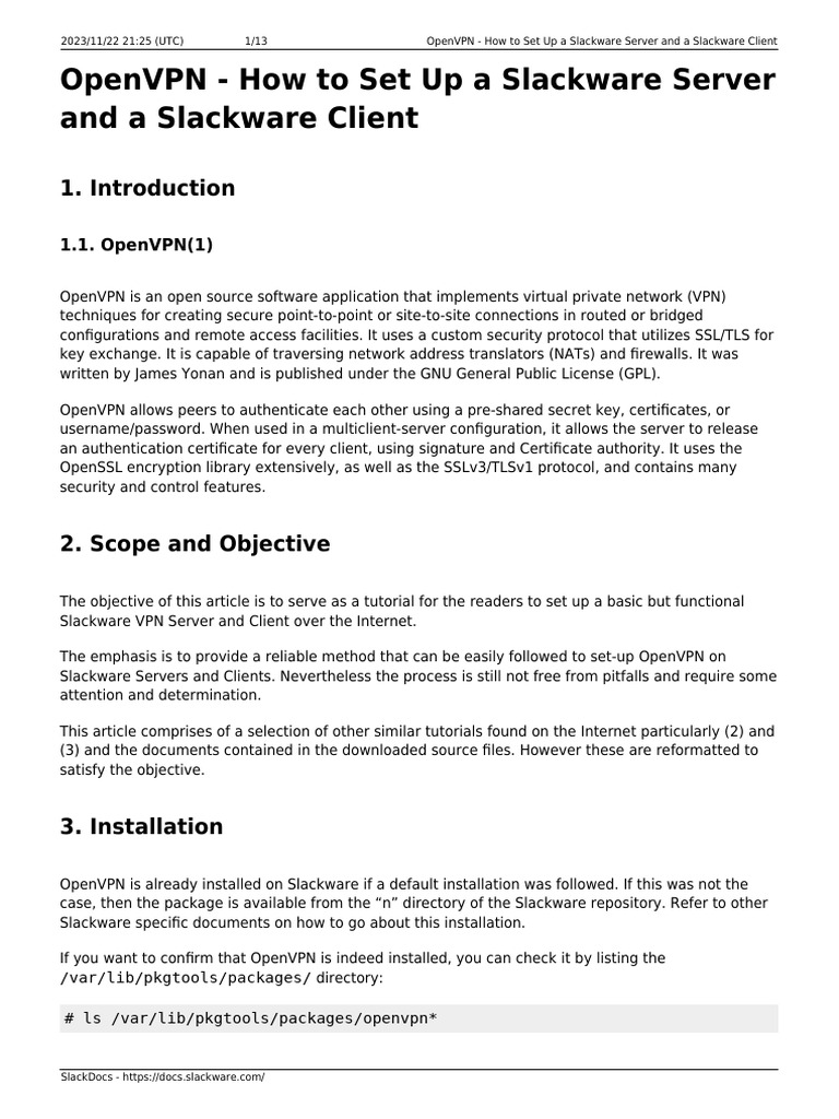 Slackware OpenVPN Setup Guide | PDF | Computer Engineering | Service Industries