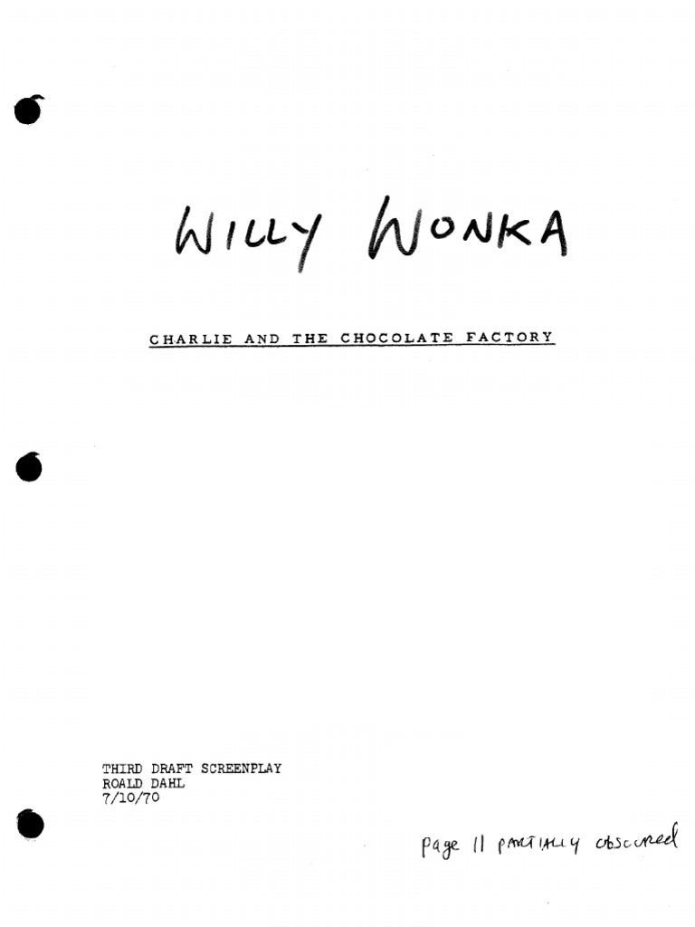Willy Wonka and The Chocolate Factory 1971 | PDF