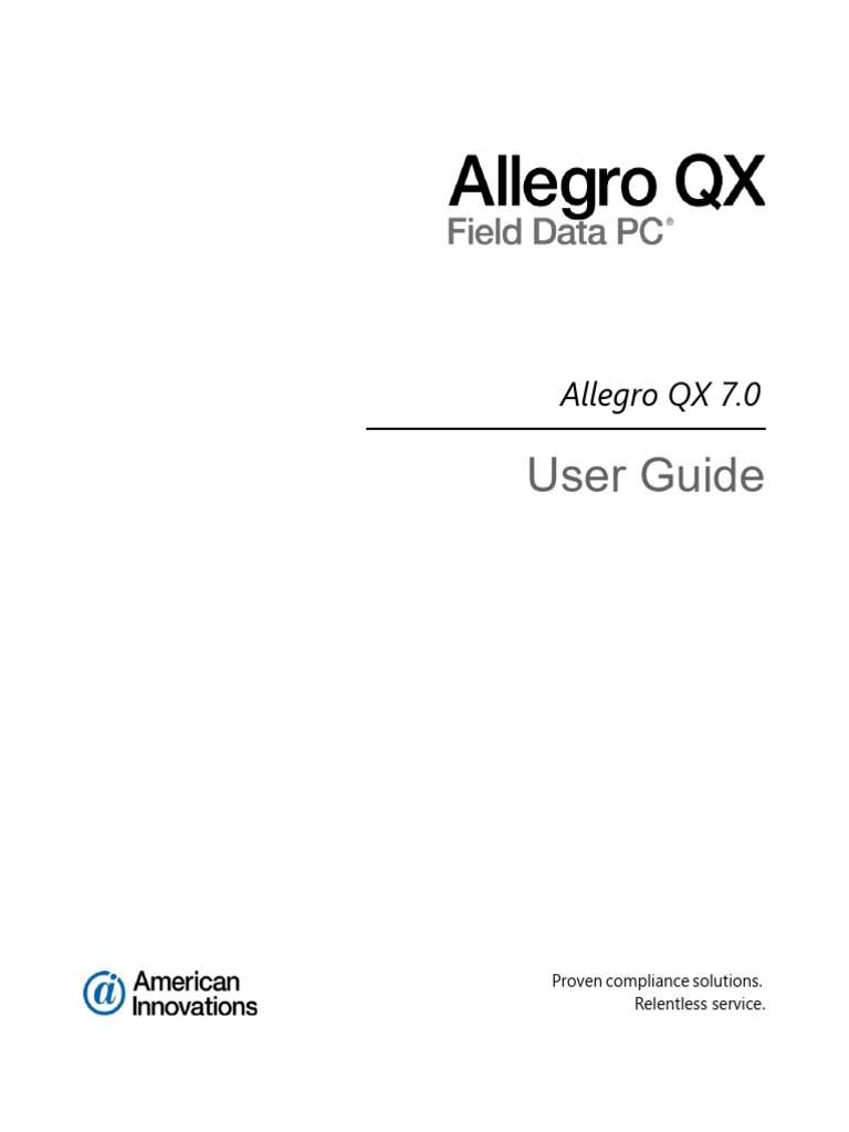 Allegro QX 7.0 User Guide | PDF | Microsoft Windows | Installation ...
