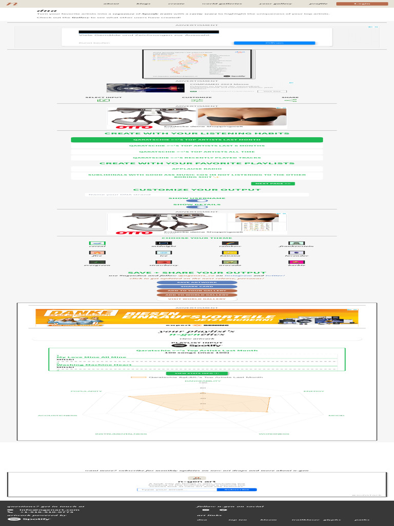 Top Artists DNA Graphic From Spotify Data N-Gen | Download Free PDF | World Wide Web | Internet ...