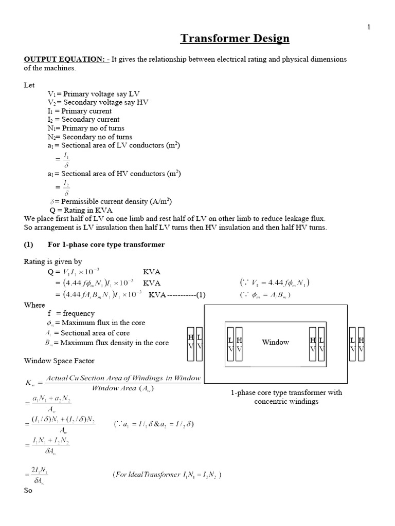 Transformer Design Pdf Transformer Electrical Engineering