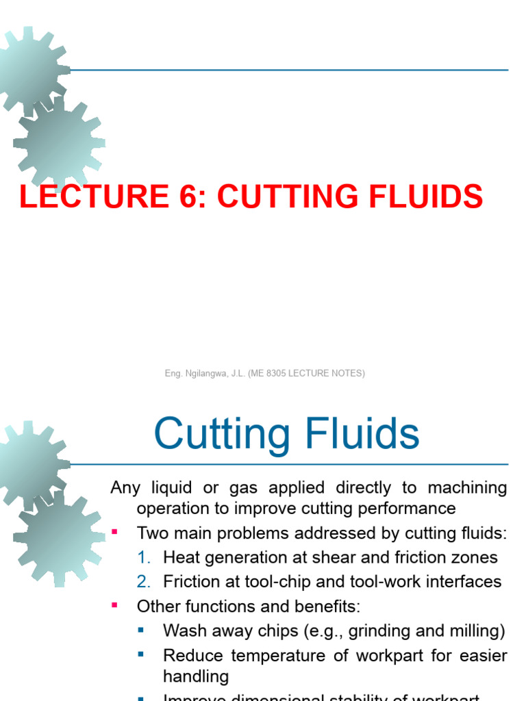 Cutting Fluids in Machining Operations | PDF | Lubricant | Mechanical ...