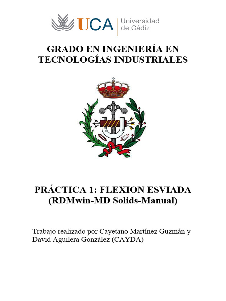 Practica 1 Flexión Esviada CAYDA | PDF | Doblar | Viga (Estructura)