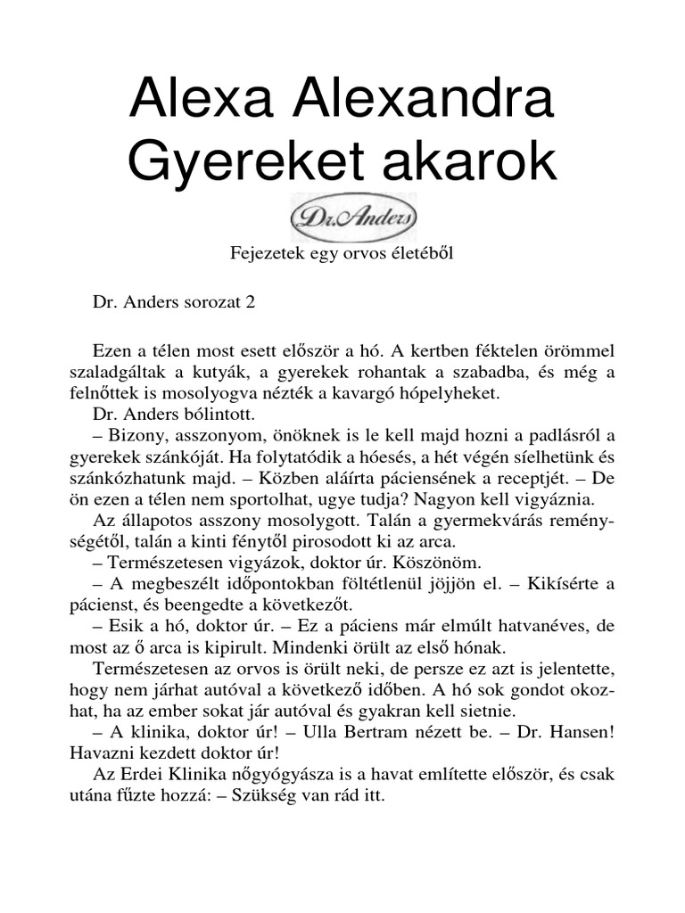 Gyereket Akarok Alexa Alexandra | PDF