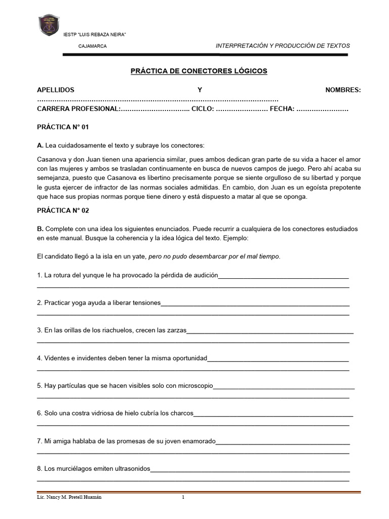 Práctica (Conectores) | PDF