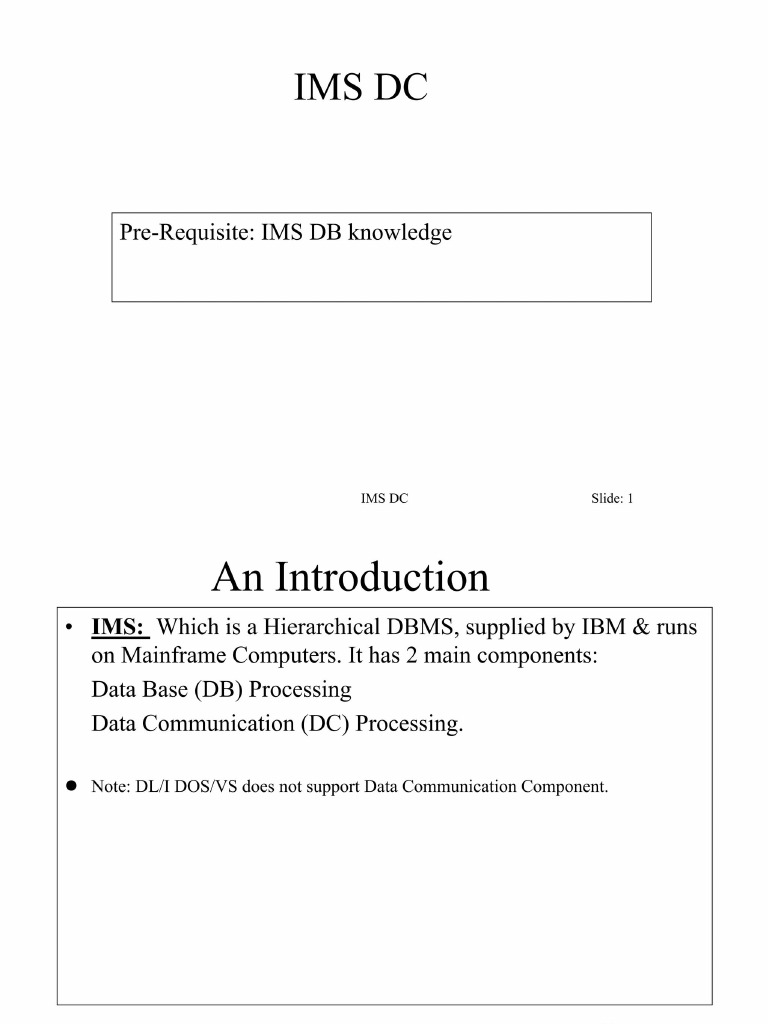 Ims DC Self Study Complete Tutorial | PDF