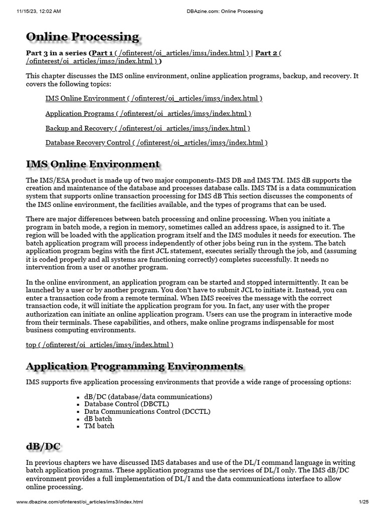 Online Processing | PDF | Databases | Computer Terminal