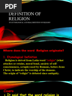 Etymology of the Word 'Religion' | PDF | Religion And Belief