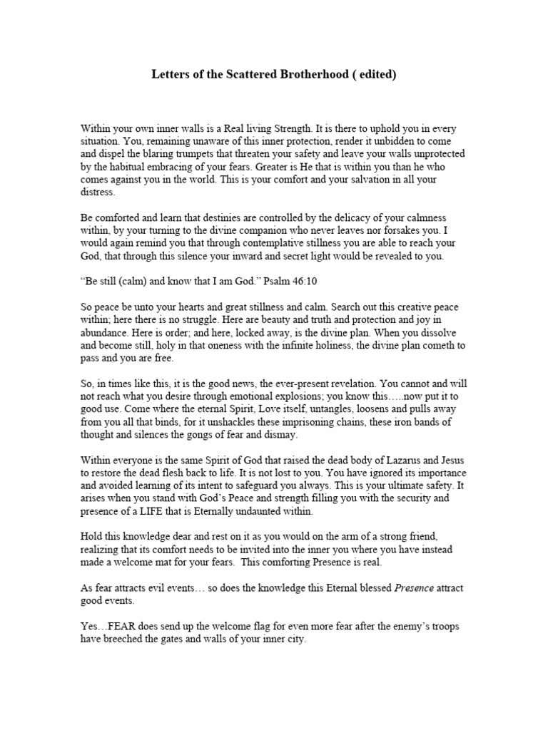 Letters of The Scattered Brotherhood | PDF | Glory (Religion) | Jesus