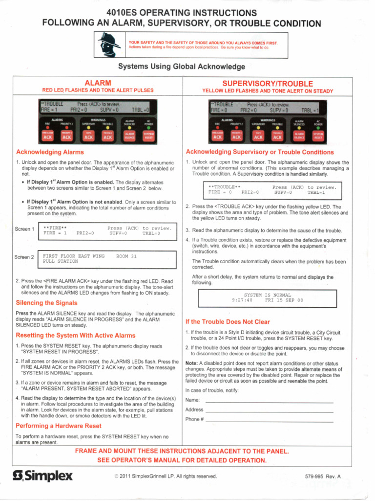 Operacion Panel Simplex 4010 Es | PDF