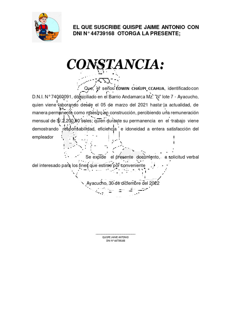 CONSTANCIA | PDF