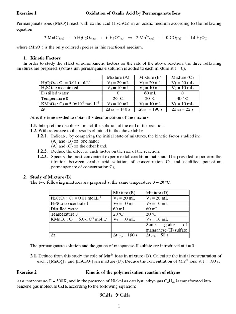 Extra Kinetic Exercises | PDF | Hydrochloric Acid | Magnesium
