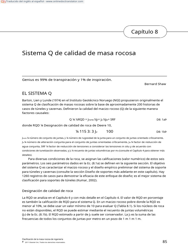 R K Goel, Engineering Rock Mass Classification (102-133) .En - Es | PDF ...
