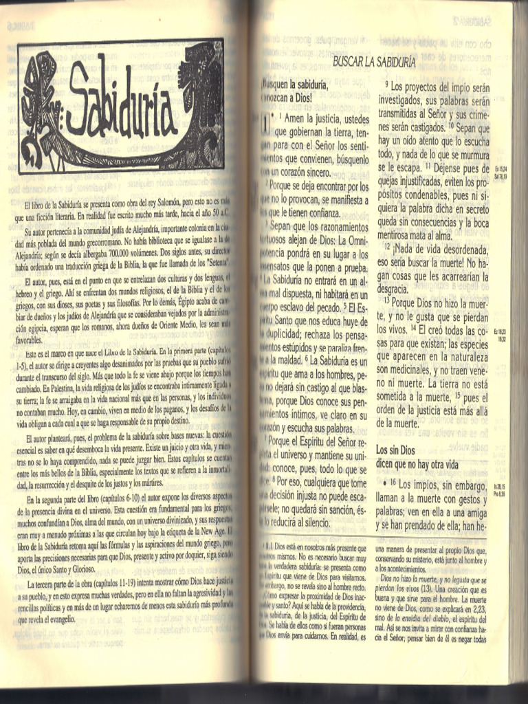 Libro de la Sabiduría | PDF