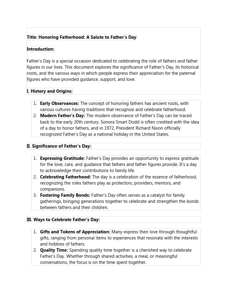 Fater Day | PDF | Father