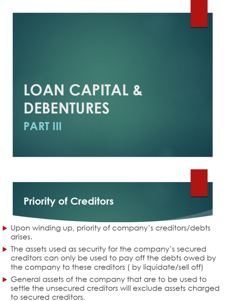 LOAN CAPITAL Part III | PDF | Liquidation | Personal Finance