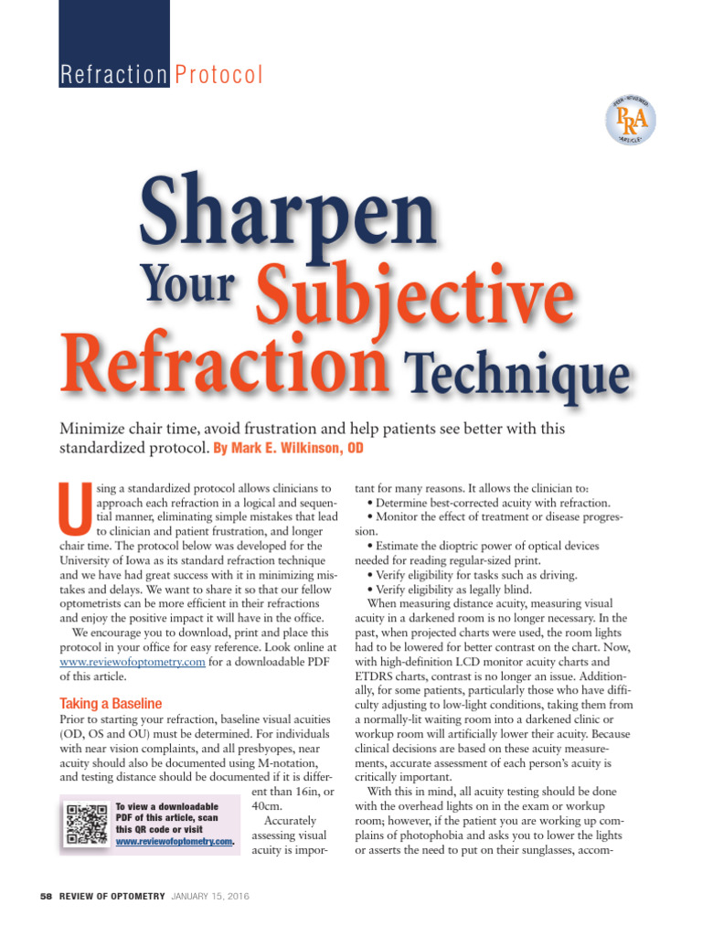 Sharpen Your Subjective Refraction Technique | PDF | Visual Acuity ...