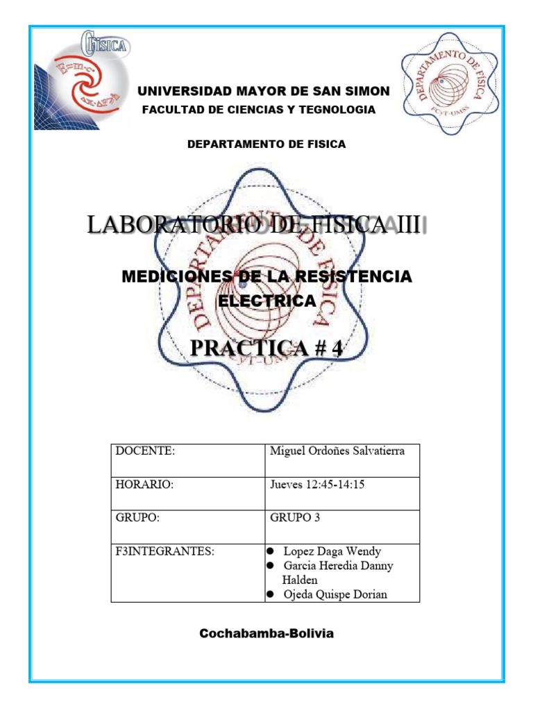 Informe 3 Labo de Fisca 3 2023 | PDF | voltaje | Resistencia Eléctrica y Conductancia