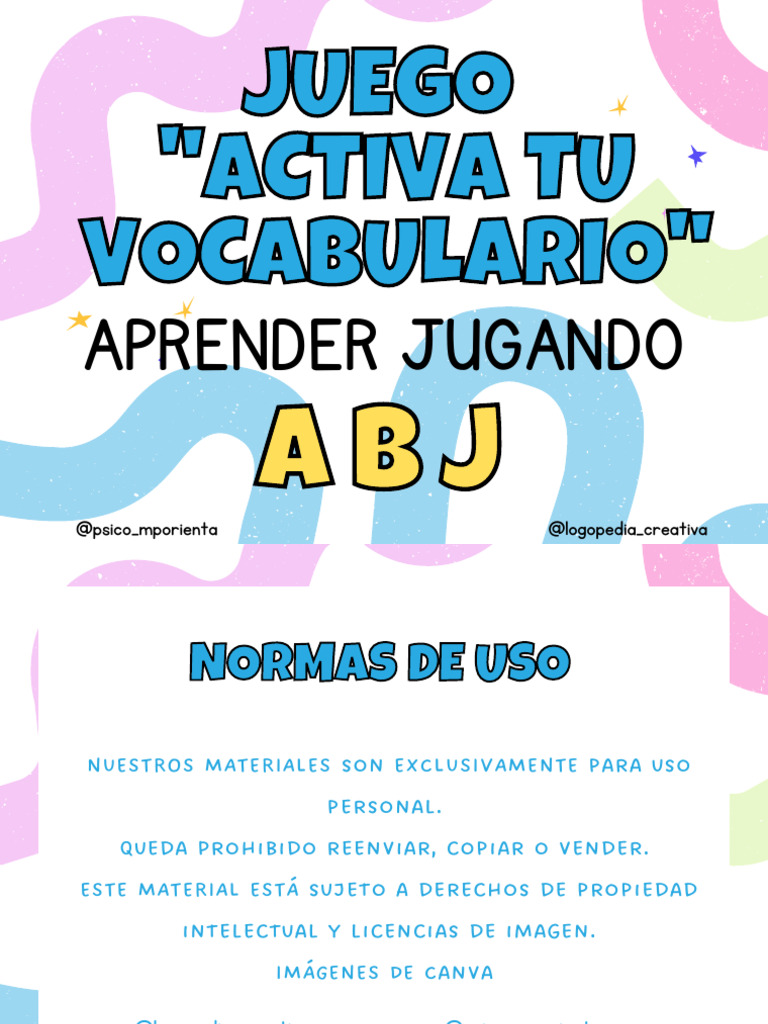 Juego Activa Vocabulario | PDF