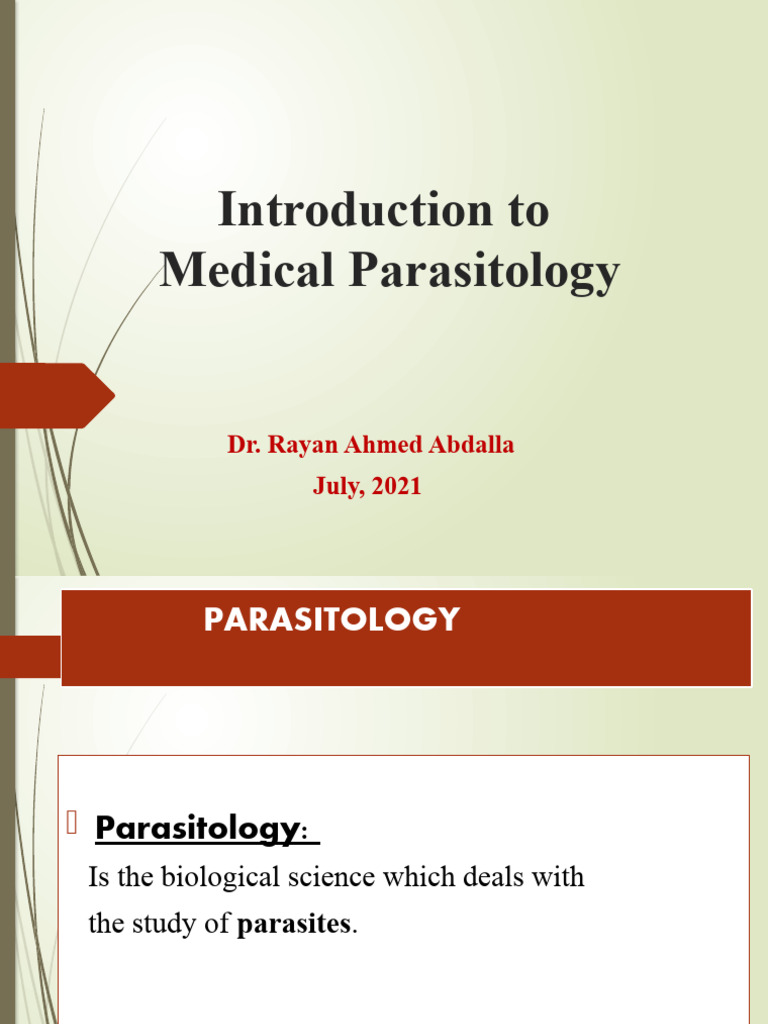 Introduction To Medical Parasitology | PDF | Parasitism | Parasitology