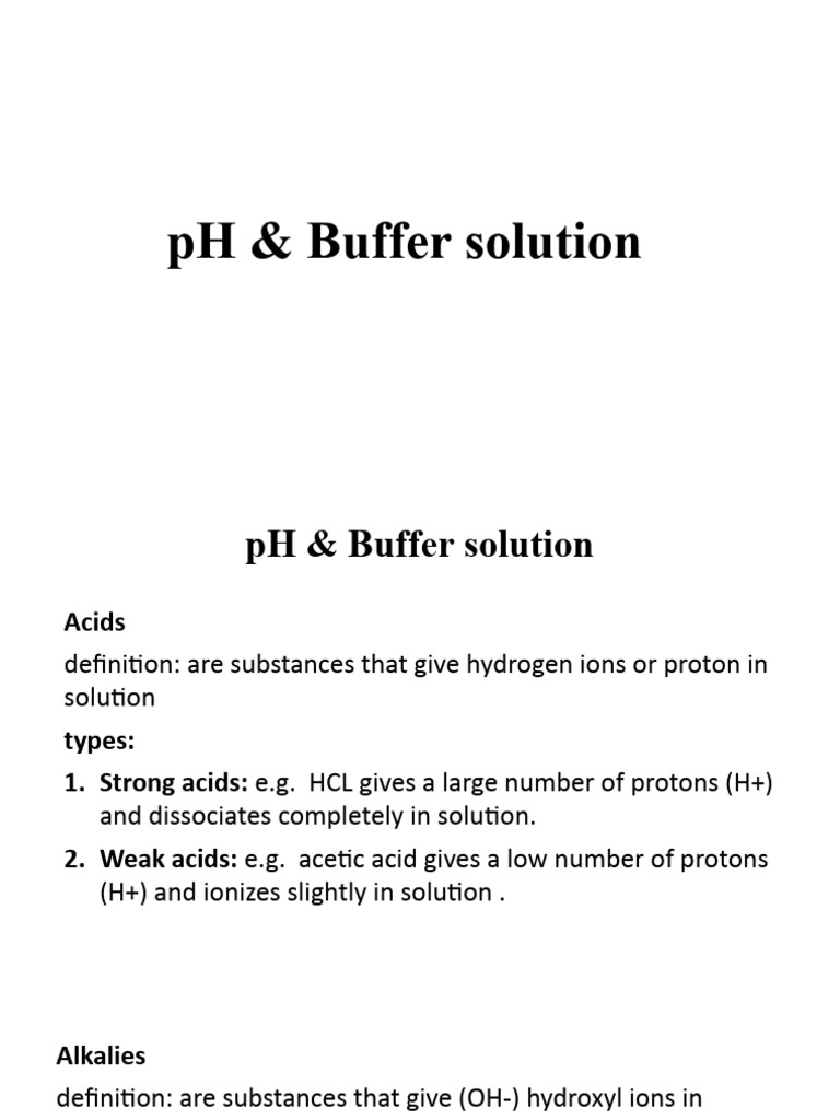 PH and Buffer Solution | PDF | Buffer Solution | Ph