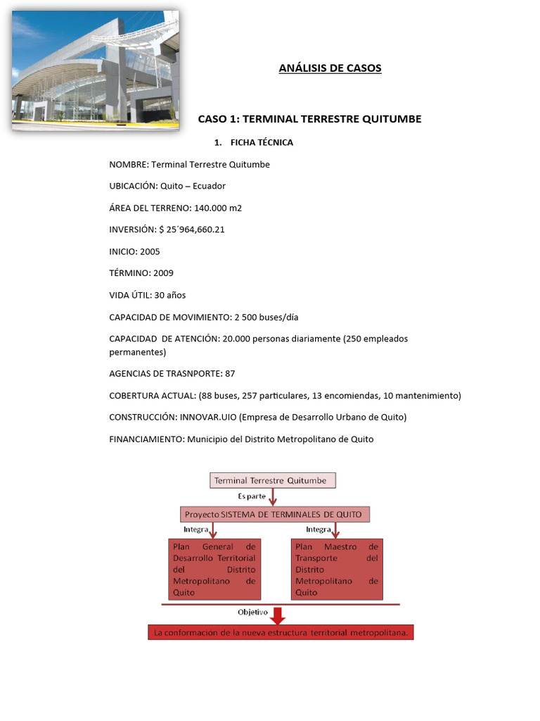 Terminal Terrestre Quitumbe: Análisis y Datos | PDF | Negocios | Hogar ...