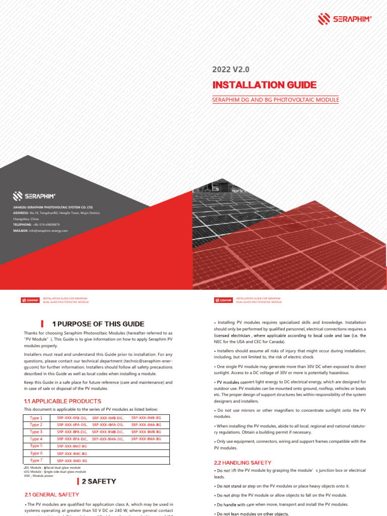 Bifacial Module Installation Manual - EN | PDF | Solar Panel | Photovoltaics