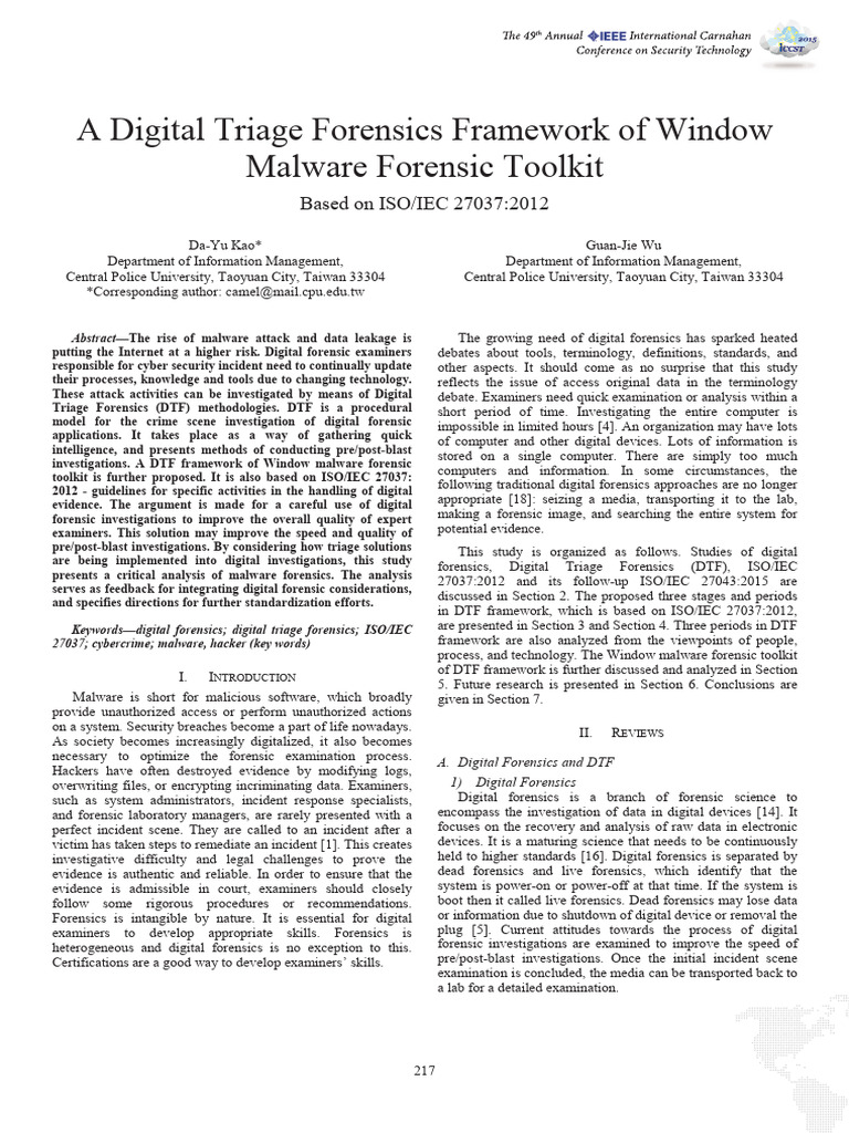 CCST 2015 7389685 | PDF | Digital Forensics | Computer Forensics