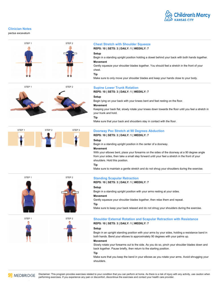 Pectus Excavatum Exercises | PDF | Anatomical Terms Of Motion | Human ...