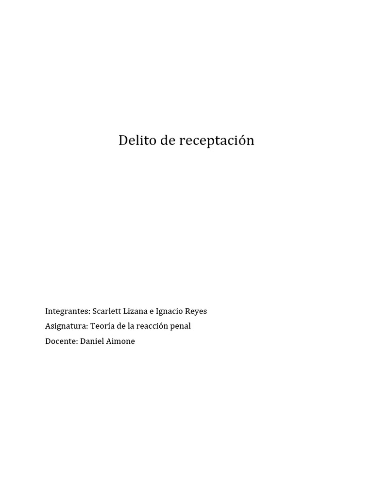 Delito de Receptacion | PDF | Derecho penal | Duda razonable