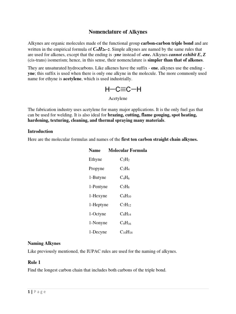 Lecture Notes Alkynes | PDF | Alkene | Functional Group