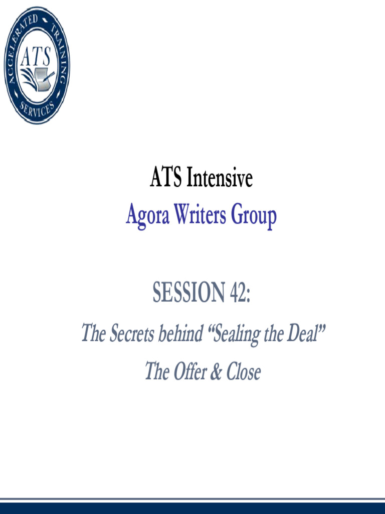 The Secrets Behind Sealing The Deal - The Offer and Close | PDF ...