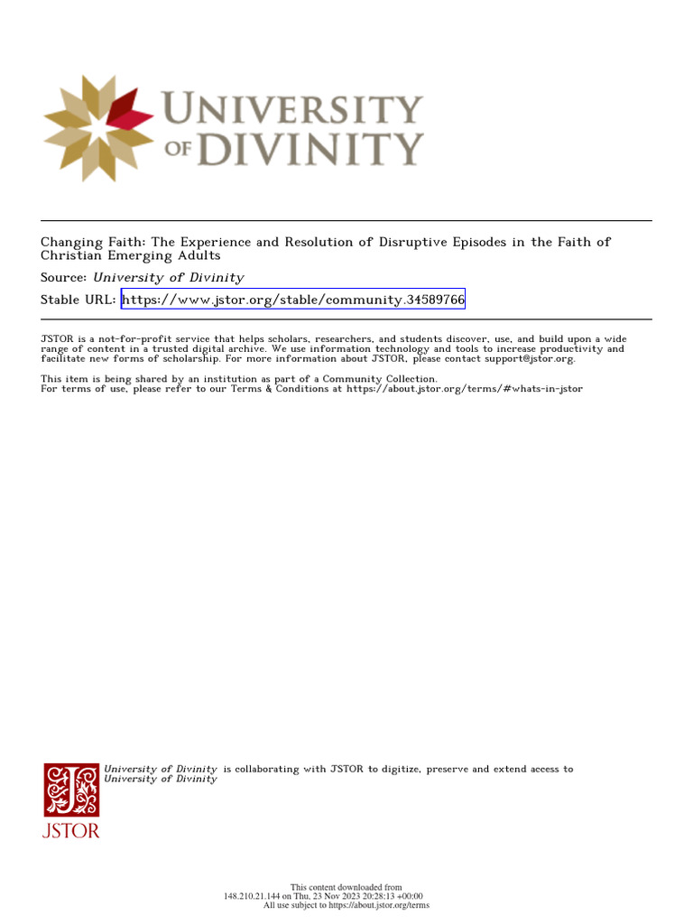 Changing Faith Experience | PDF | Dialogue | Secularism