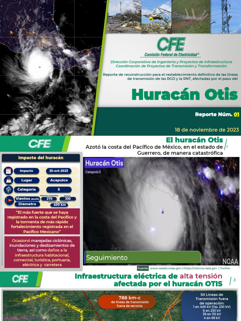 Reporte 01 Reconstrucción Huracan Otis | PDF | Ciclones tropicales | Peligros Naturales
