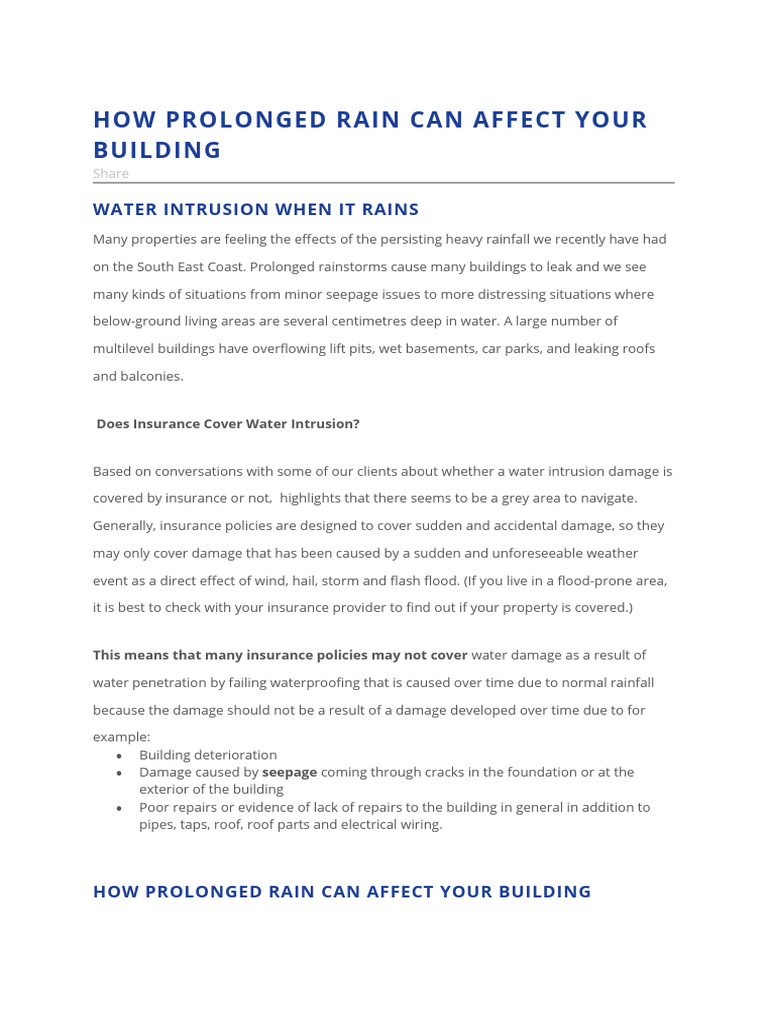 How Prolonged Rain Can Affect Your Building | PDF | Basement | Corrosion