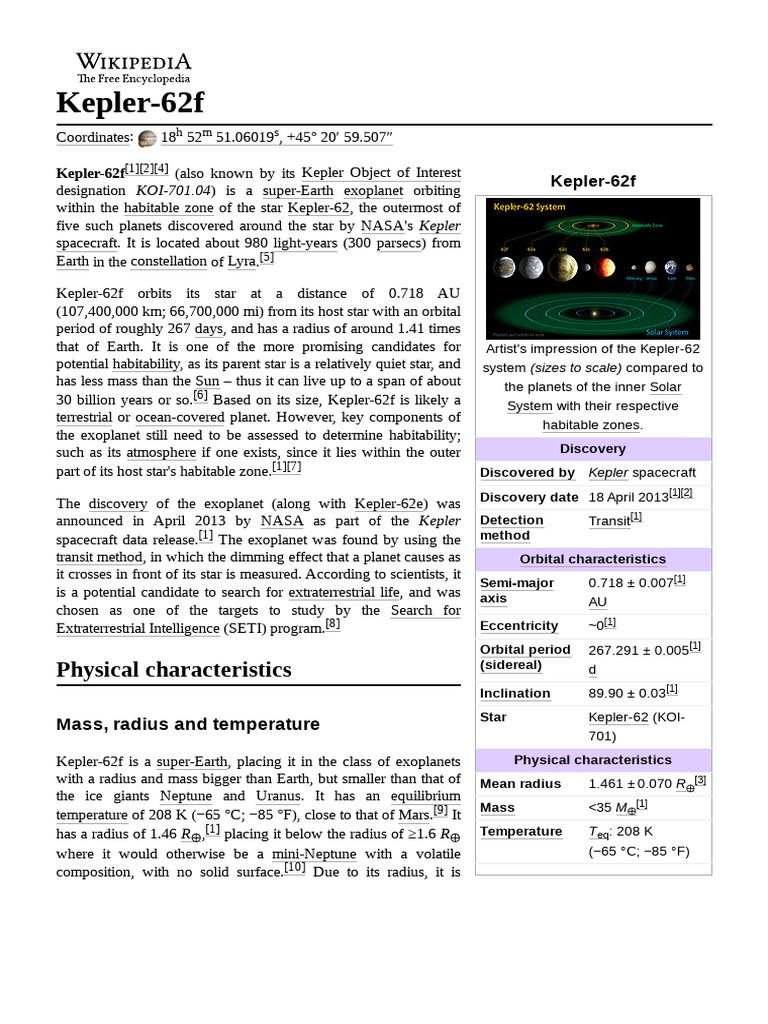 Kepler 62f | PDF | Stellar Astronomy | Exoplanetology