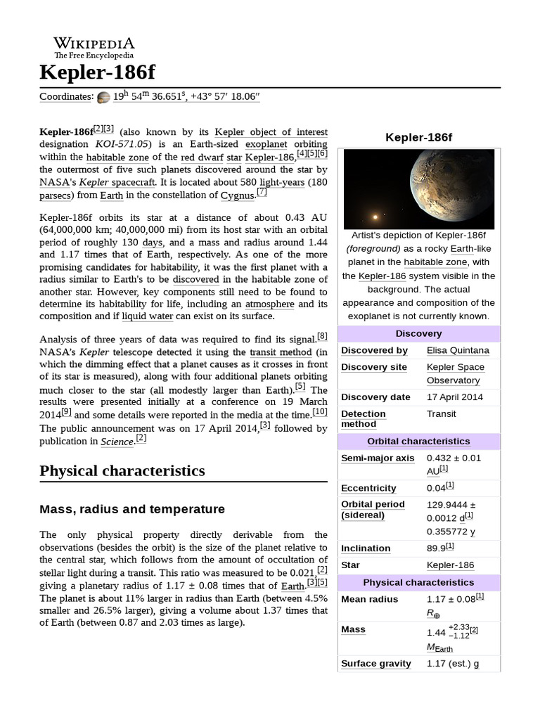 Kepler 186f | PDF | Astrobiology | Search For Extraterrestrial Intelligence