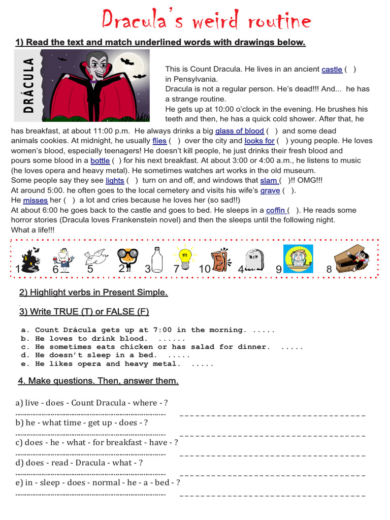 DRACULA'S WEIRD ROUTINE - PDF Versión 1 | PDF | Count Dracula