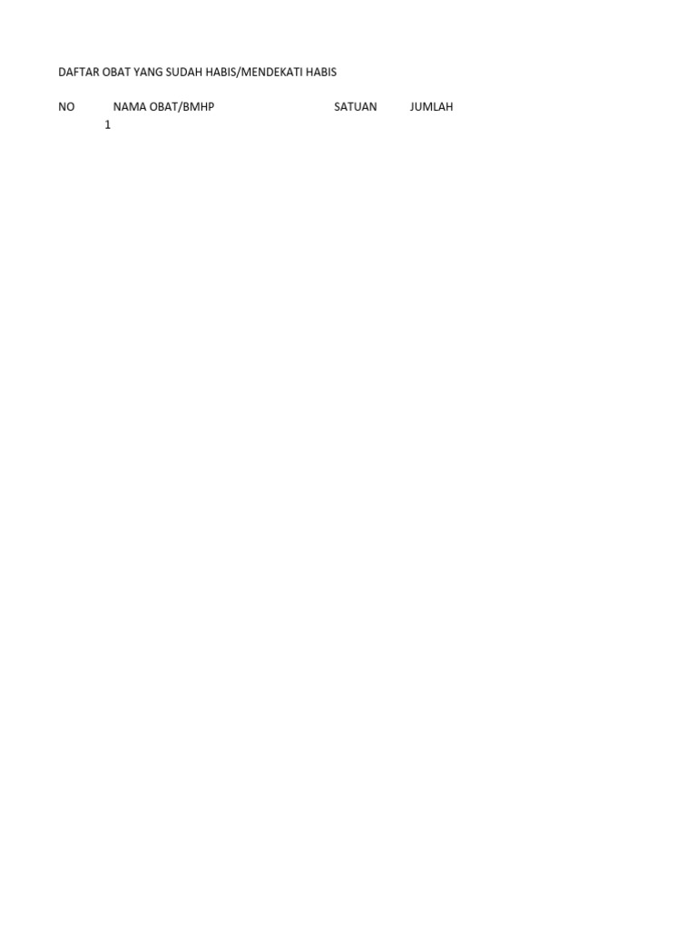 Obt Kosong Okt | PDF