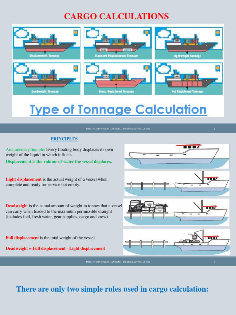 Cargo Calculations | PDF | Volume | Ton