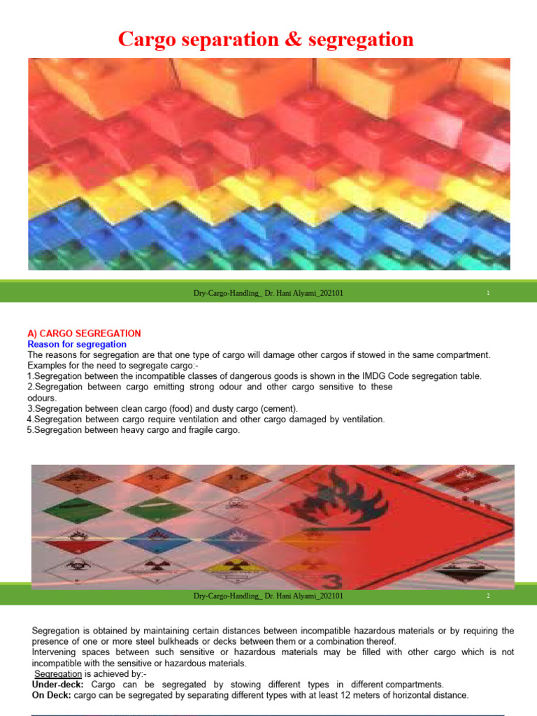 Cargo Segregation and Separation Guide | PDF | Cargo | Ships