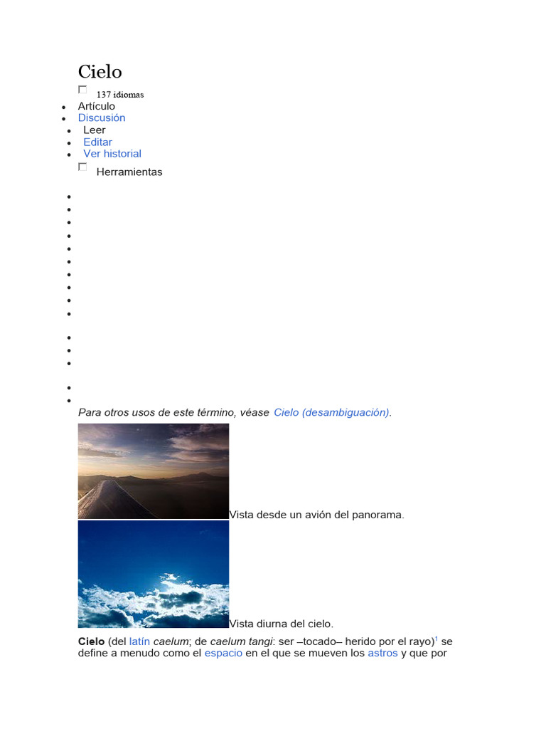 Cielo | PDF | Cielo | Ciencias fisicas