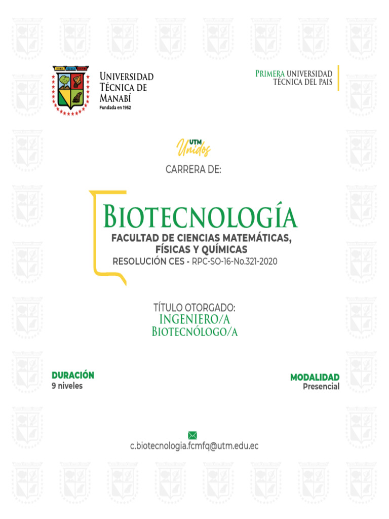 Ingeniería en Biotecnología UTM | PDF | Biotecnología | Biología