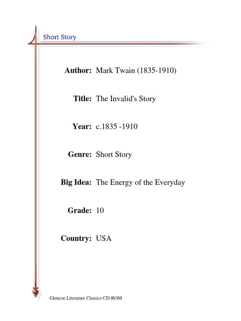 The Invalids Story Mark Twain | PDF