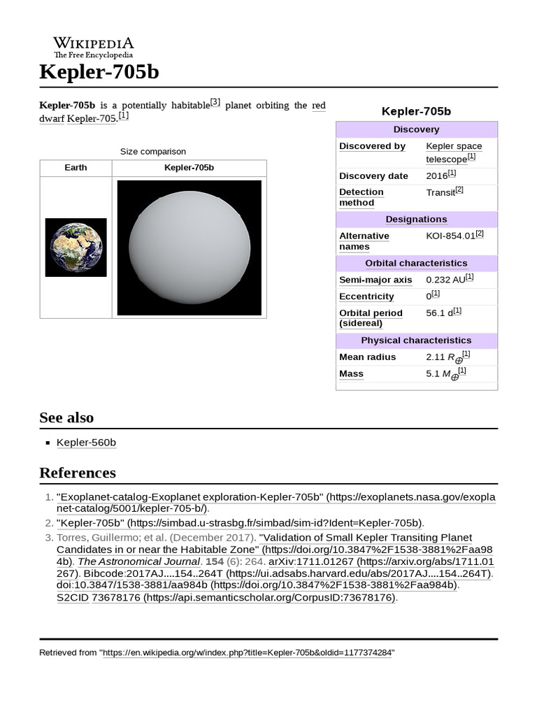 Kepler 705b | PDF | Planetary Habitability | Solar System