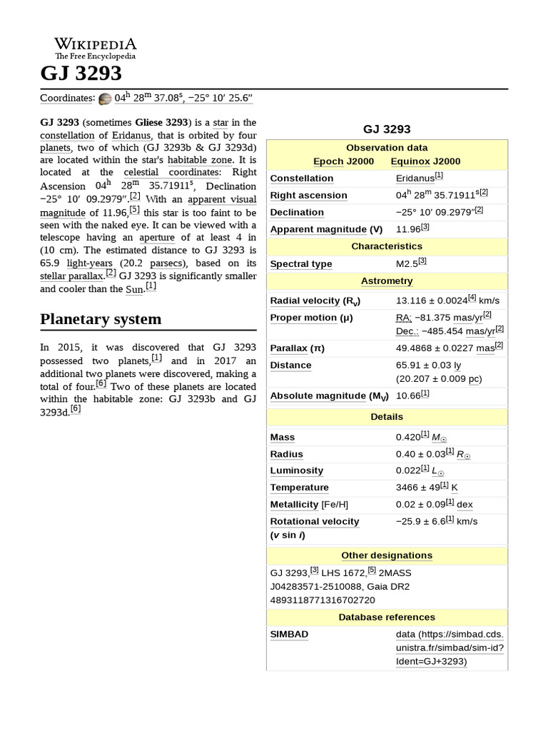 GJ 3293 | PDF | Astronomy | Physical Sciences