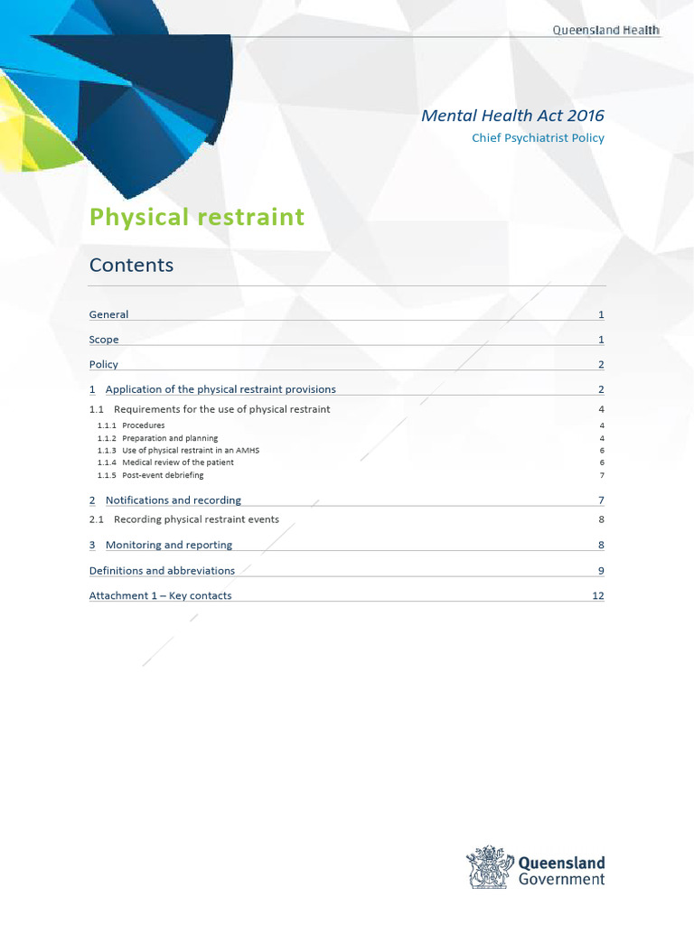 cpp-physical-restraint | PDF | Psychiatry | Health Care