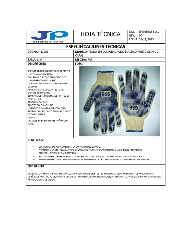 Fichas Técnicas Epp | PDF | Materiales