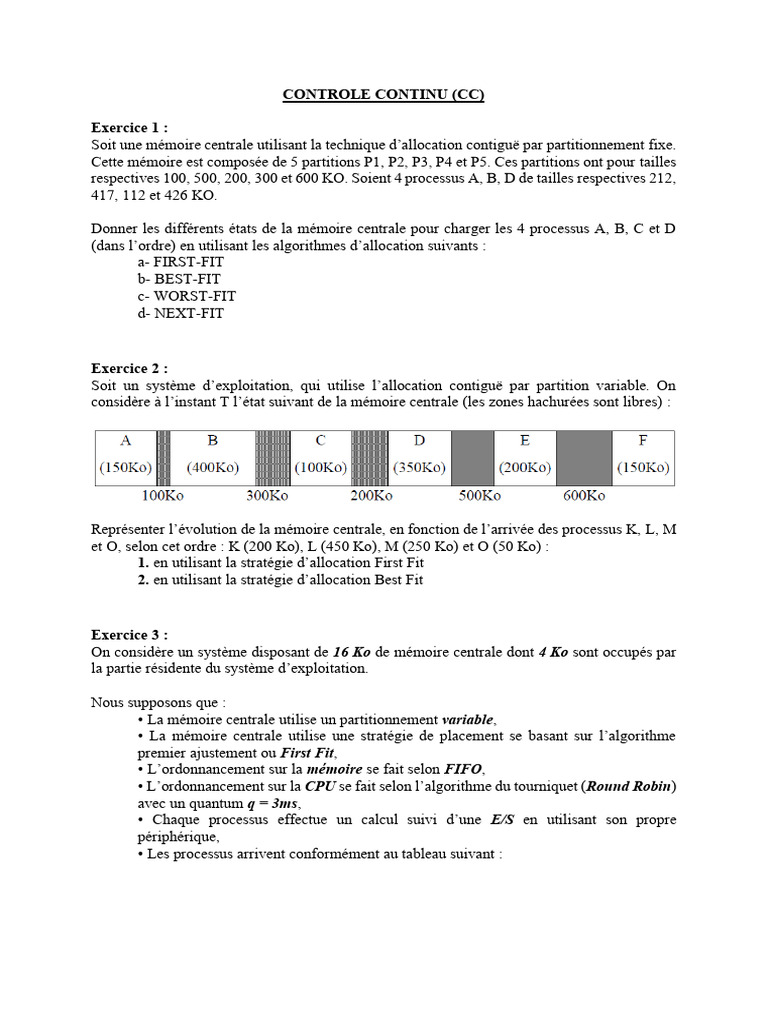 Controle Continu 2 | PDF | Ordinateurs